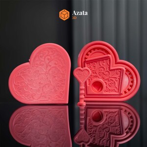 Geared Heart Box: 3D Print Lockable Storage, Small Under Bed Cute ...