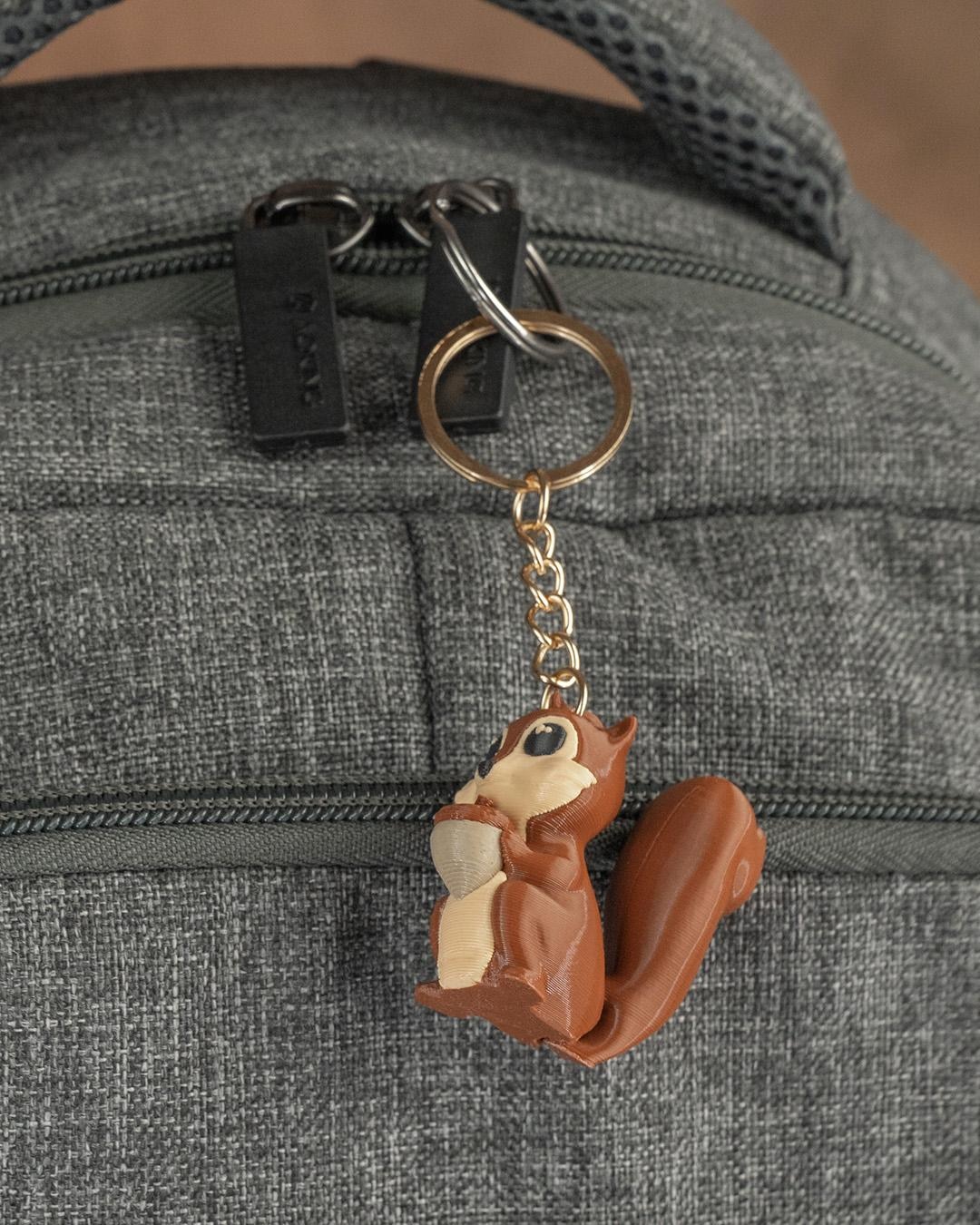 Cute Squirrel in a Nut Keychain Container | Unique Animal & Acorn ...