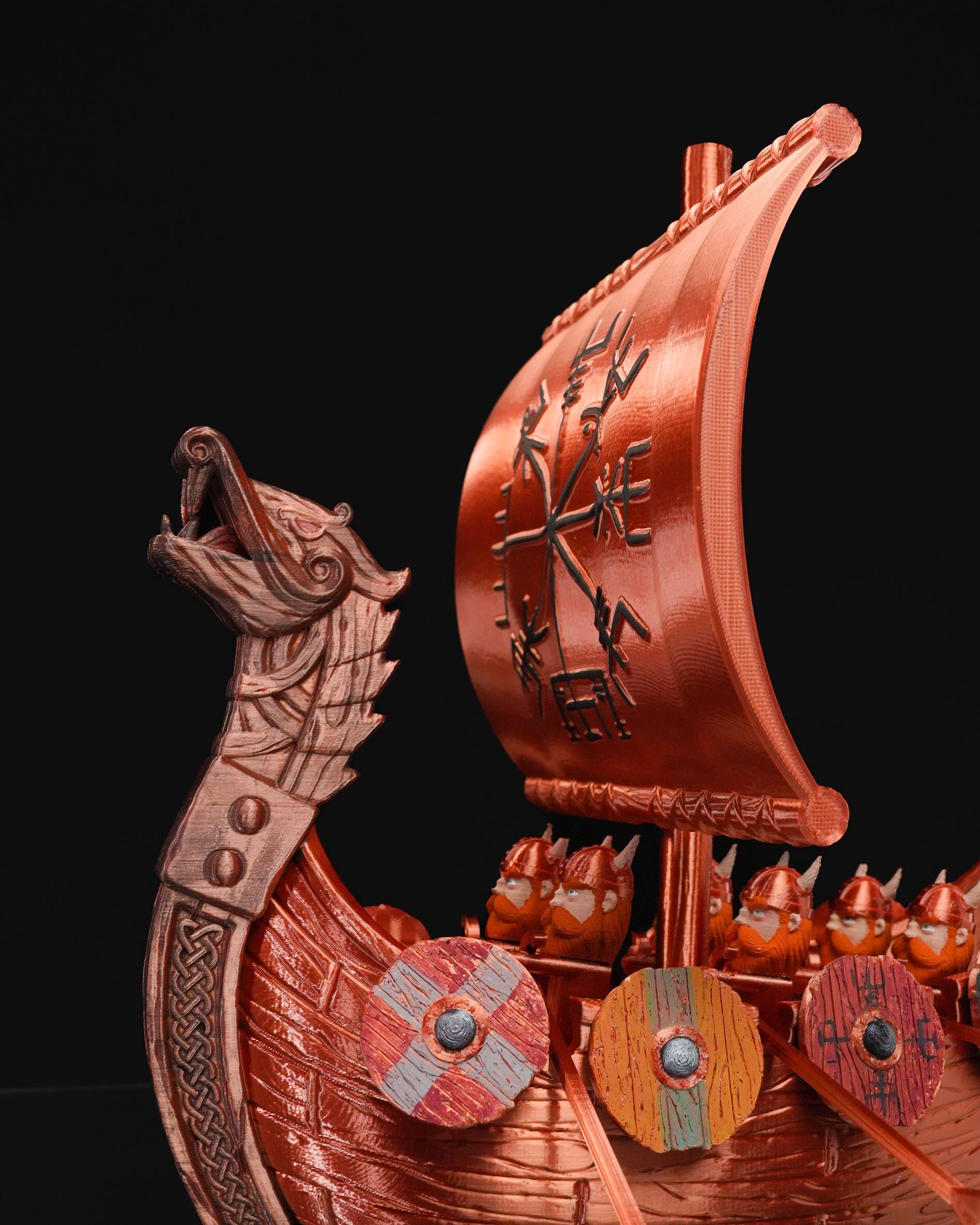 Articulated Drakkar Longship | Unique Viking & Dragon Ship Model ...