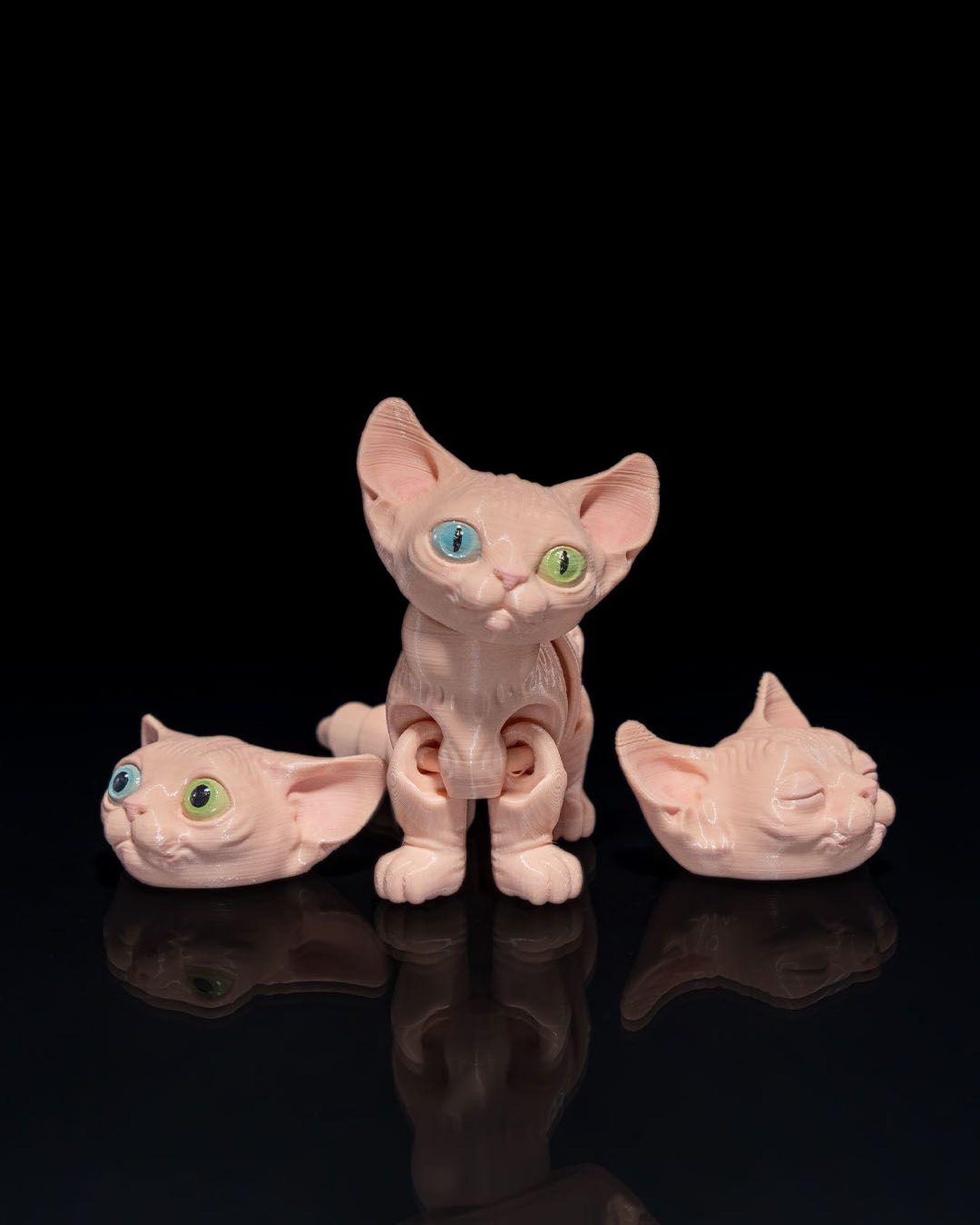 Articulated Sphynx Cat With [2 Faces: Sleep & Awake] | Movable ...