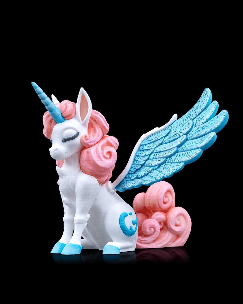 Articulated Winged Unicorn Figurine - 3D Printed Cute Alicorn Toy ...