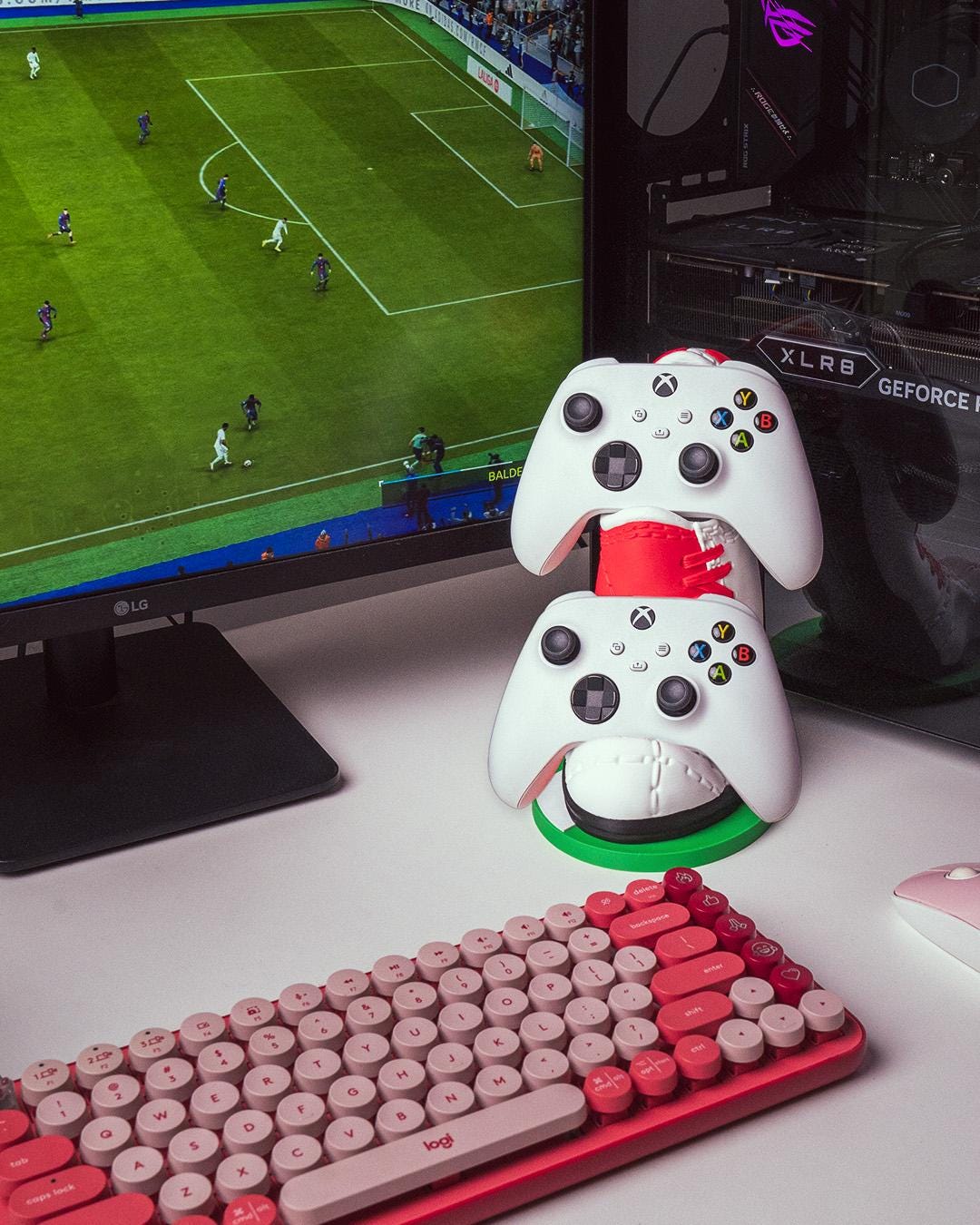 PS5/PS4/XBOX 2 Tier Controller Stand Soccer Shoes Universal Display ...
