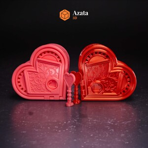 Geared Heart Box: 3D Print Lockable Storage, Small Under Bed Cute ...