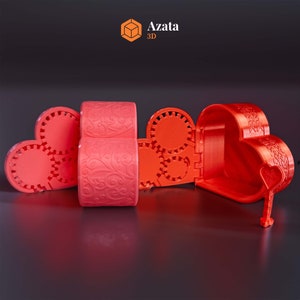 Geared Heart Box: 3D Print Lockable Storage, Small Under Bed Cute ...
