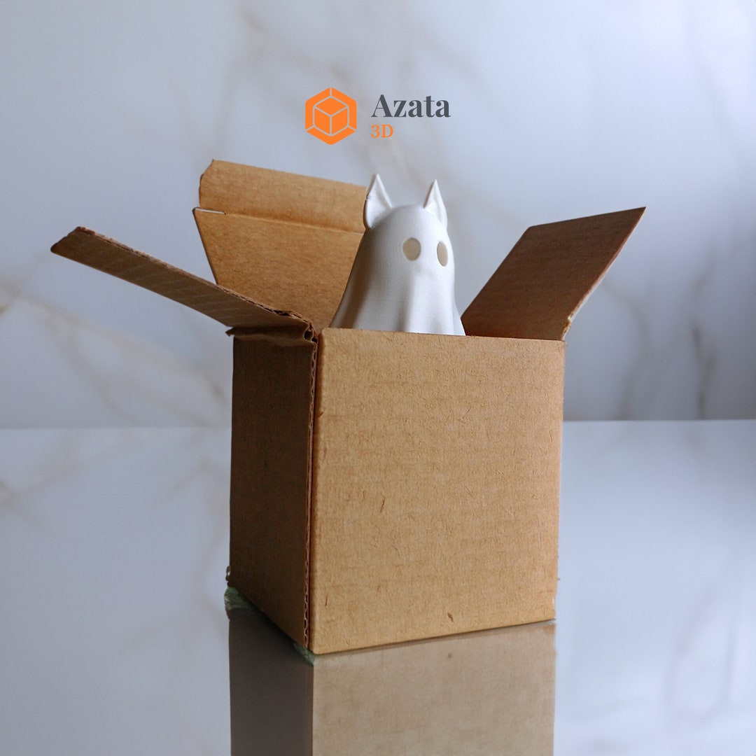 Cat Ghost: 3D Printed Cute Animal Toy, Ghost Toys for Cats, Scary ...