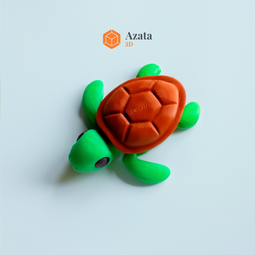 Baby Turtle Keychain: 3D Printed Cute Toy Animal Keychain, Couples ...