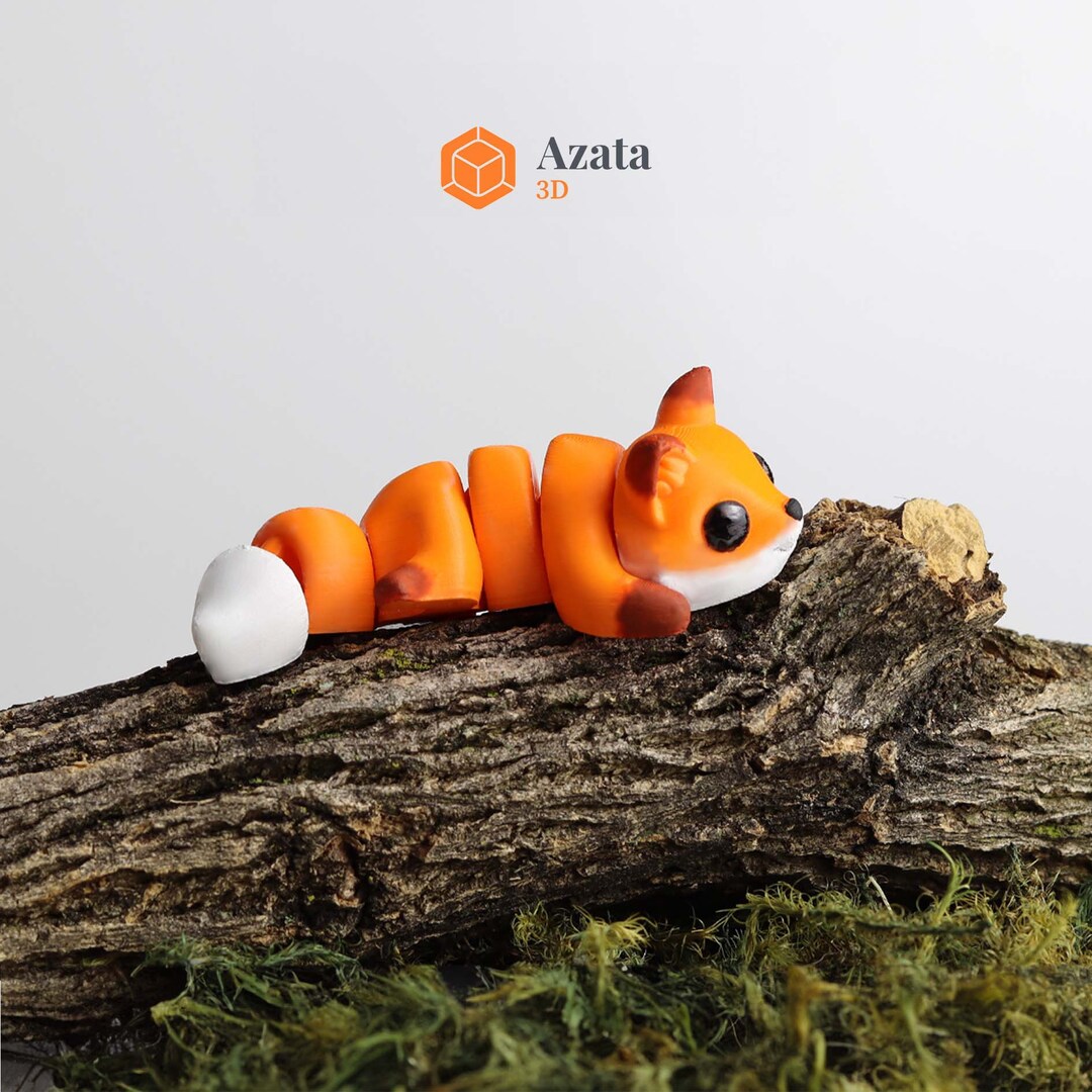 Baby Fox Keychain: 3D Printed Cute Toy Animal Keychain, Couples ...