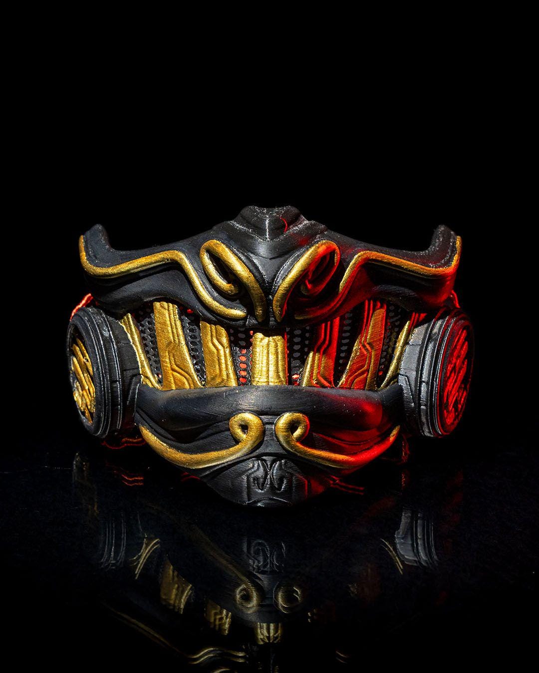 Cyber Samurai Oni Half Mask Cosplay Face Mask, Adjustable Lightweight ...