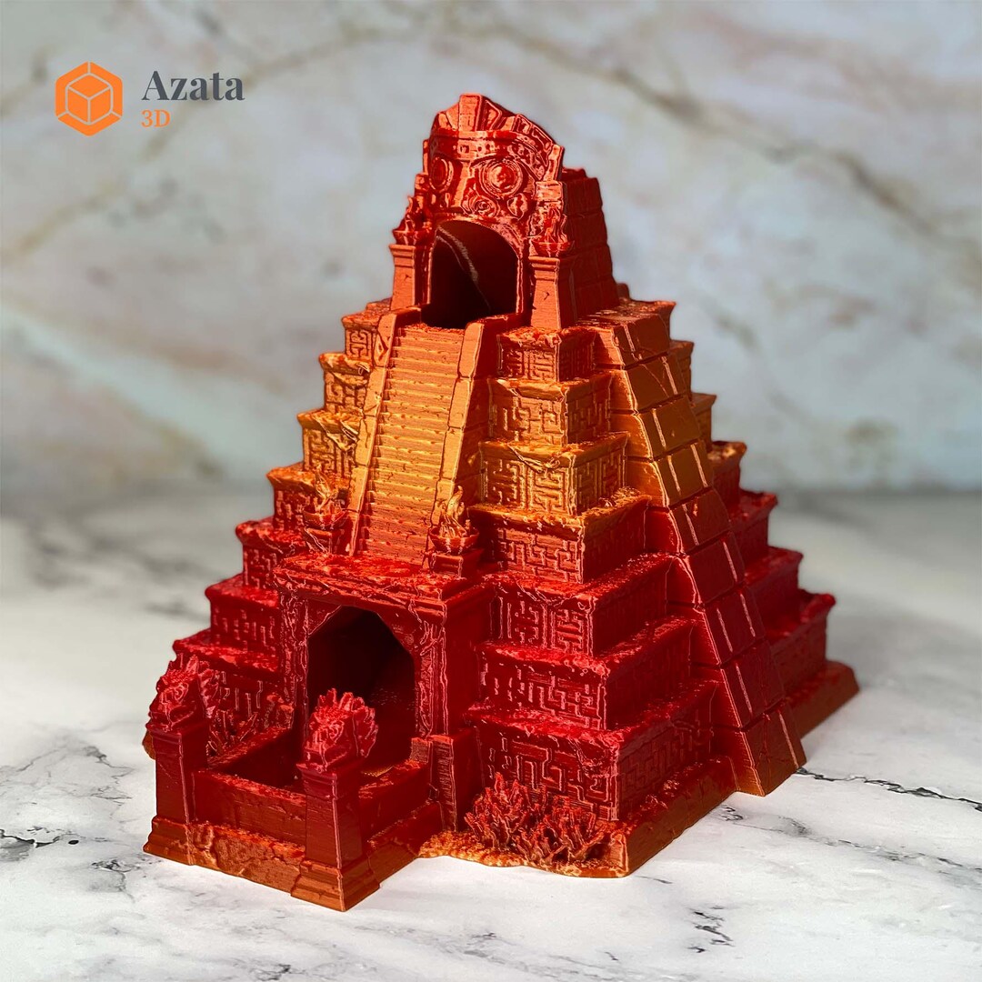 Ancient Temple Pyramid Dice Tower With FREE DND Dice Set Aztec Gaming ...