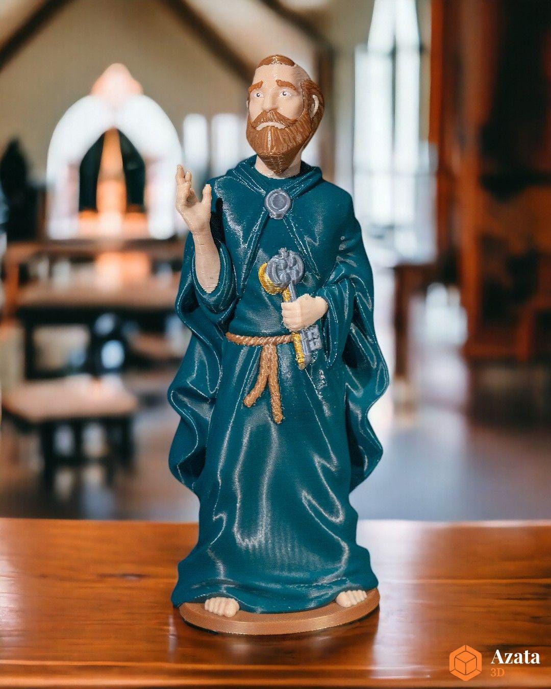 Saint Peter With Keys Religious Statue | 6.3 Inch Catholic Figurine ...