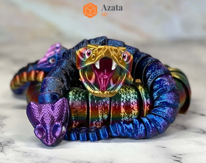Rattlesnake Articulated 3D Printed Flexi Fidget Rattle Snake Sensory ...