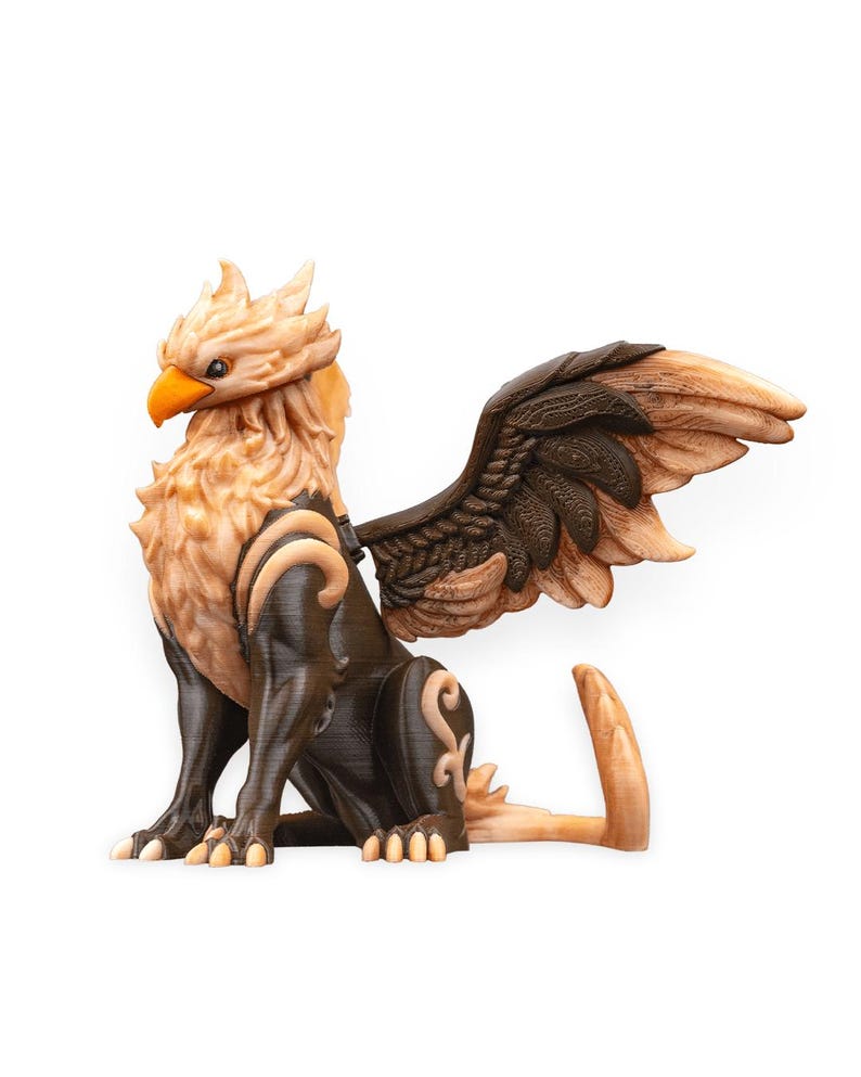 Articulated Griffin Figurine - 3D Printed Mythical Creature Toy ...
