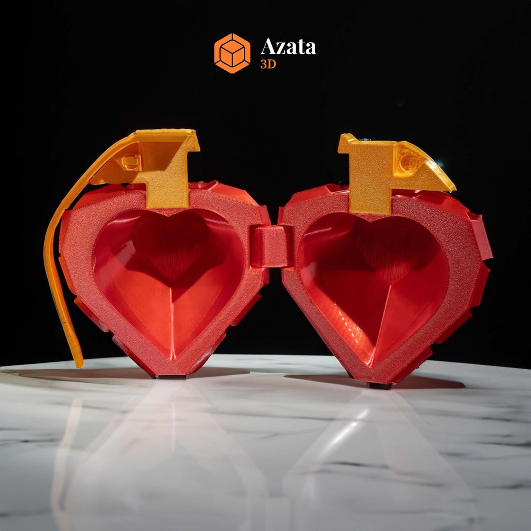 Articulated Love Grenade 3D Printed Anniversary & Valentine's Day Gift ...
