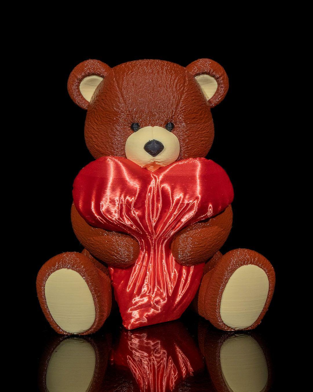 3D Printed Teddy Bear With Heart Romantic Gift Cute Bear Figurine ...