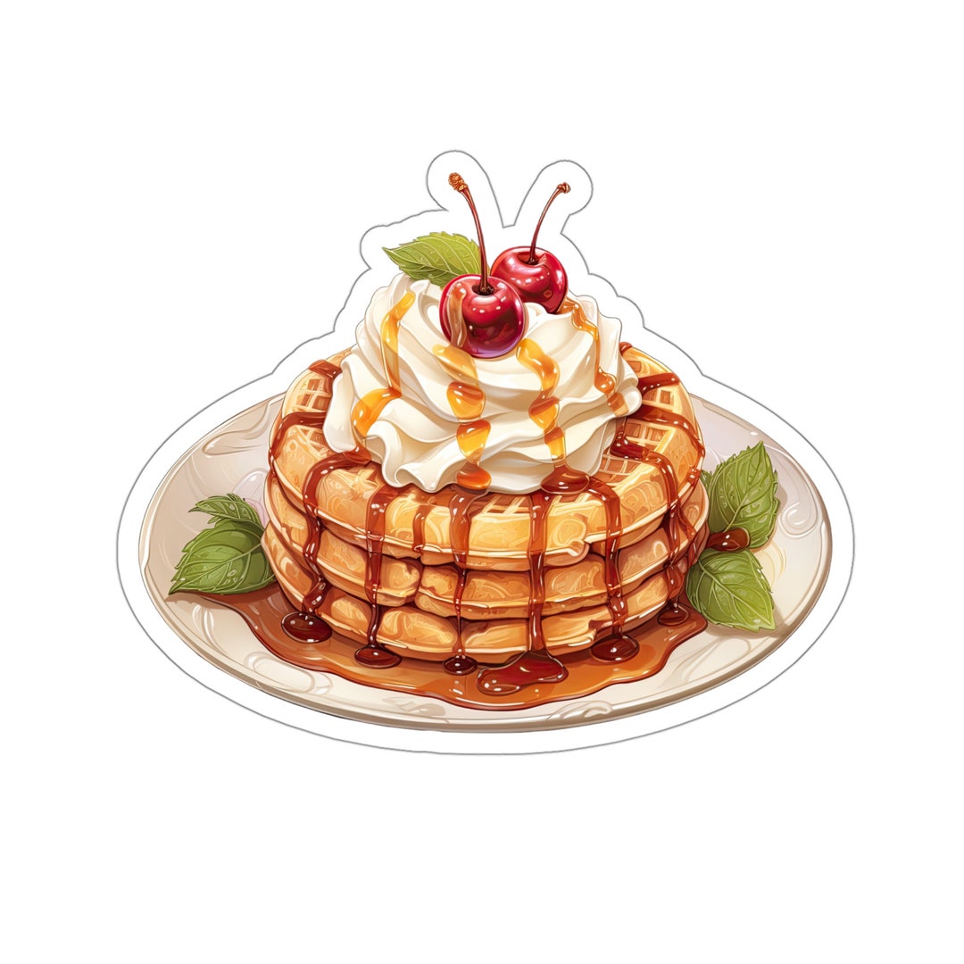 Waffle Sticker, Fruit Waffle Sticker, Food Sticker, Breakfast Sticker ...
