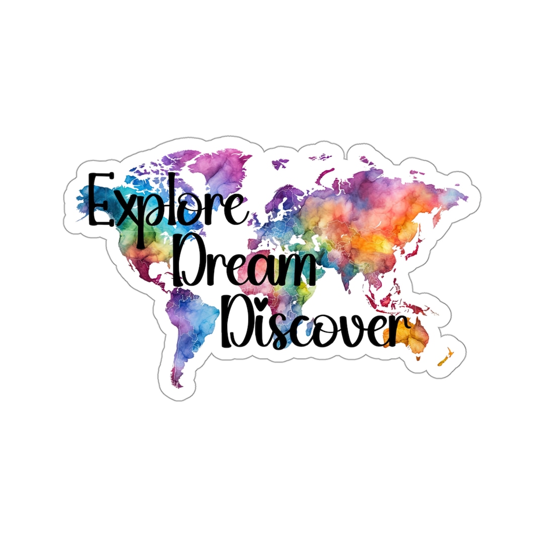 Explore Dream Discover, Travel Sticker, Wanderlust Sticker, Luggage ...