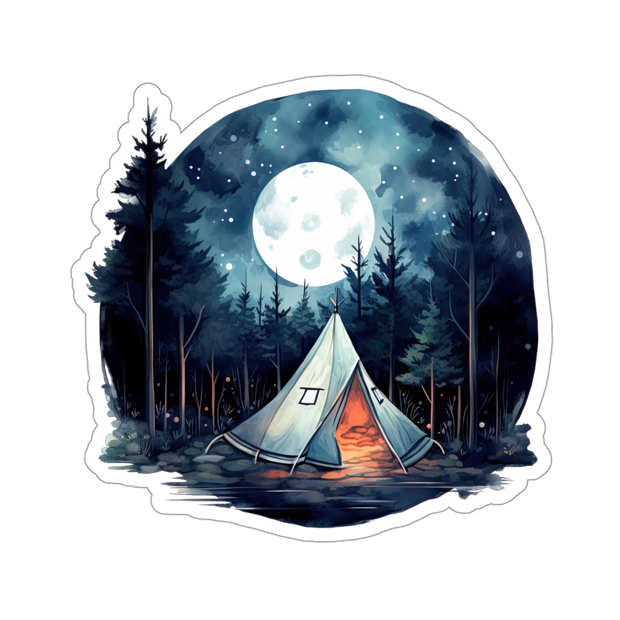 Camping in the Woods Sticker, Hiking Sticker, Nature Decal, Camping ...