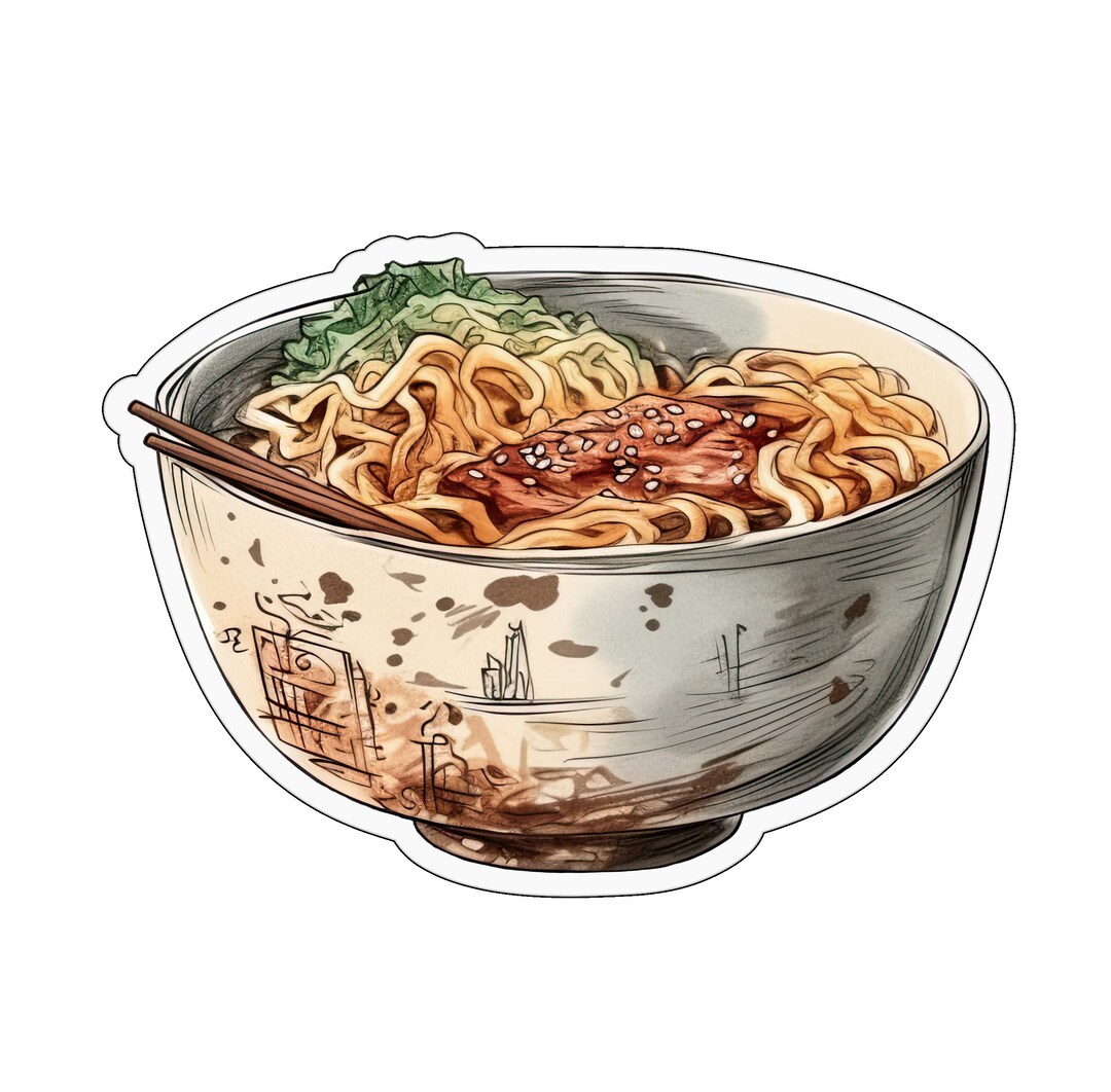 Ramen Sticker, Noodle Stickers, Asian Food Sticker, Japanese Ramen ...