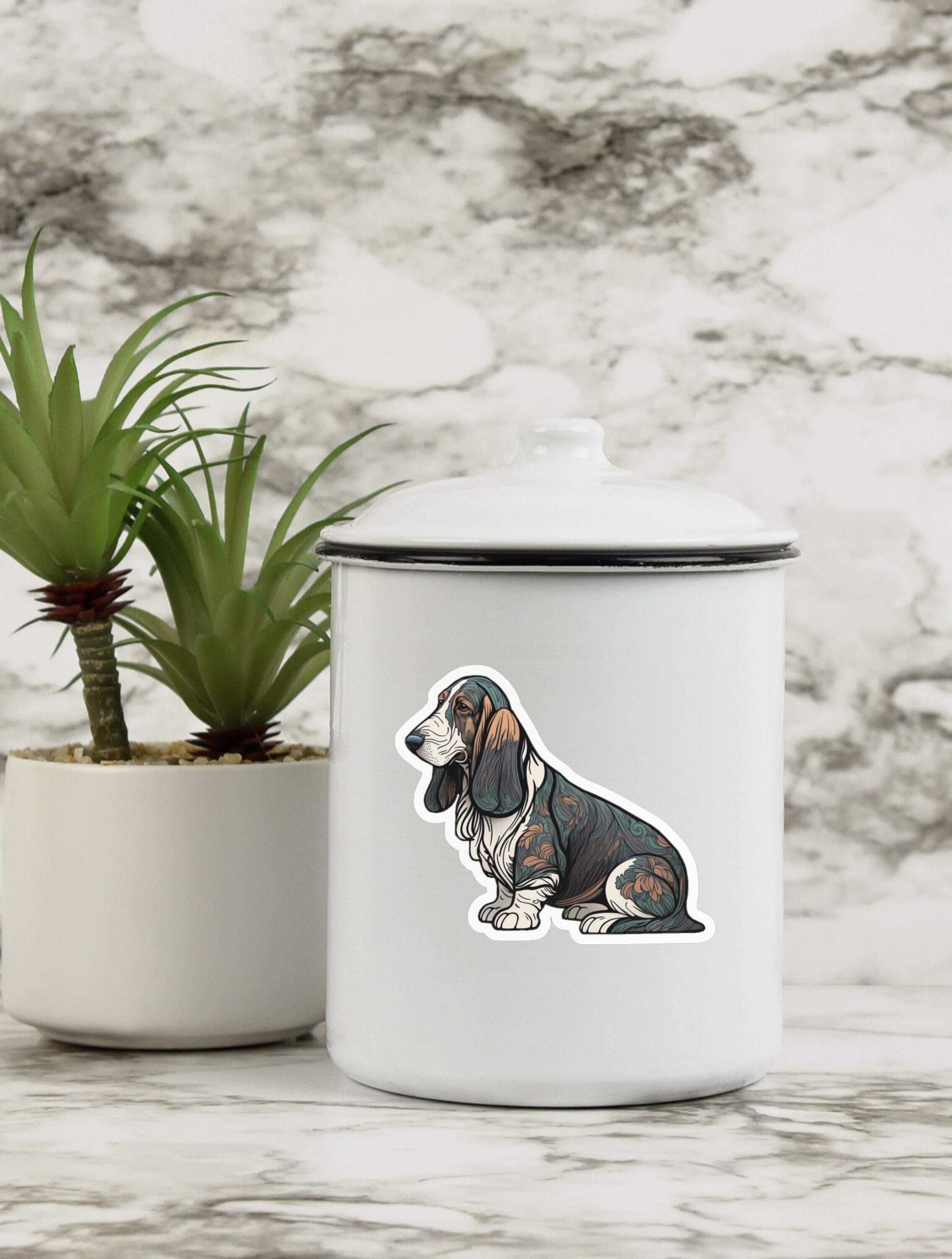Basset Hound Cute Dog Sticker Artistic Style Dog Stickers - Etsy
