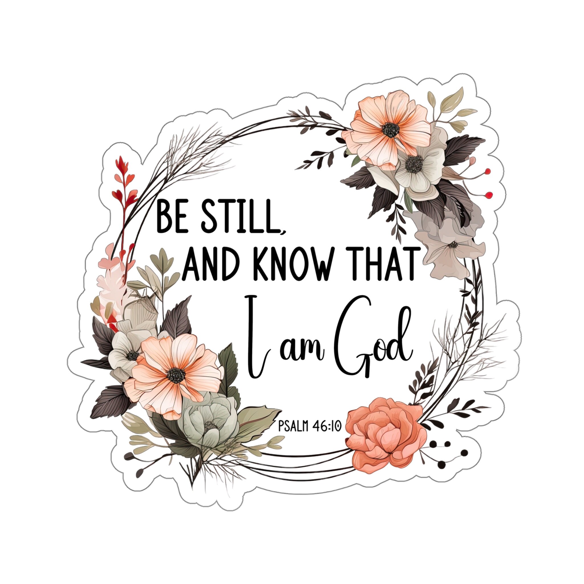 Be Still and Know That I Am God Decal, Psalm 46:10, Religious Decal ...