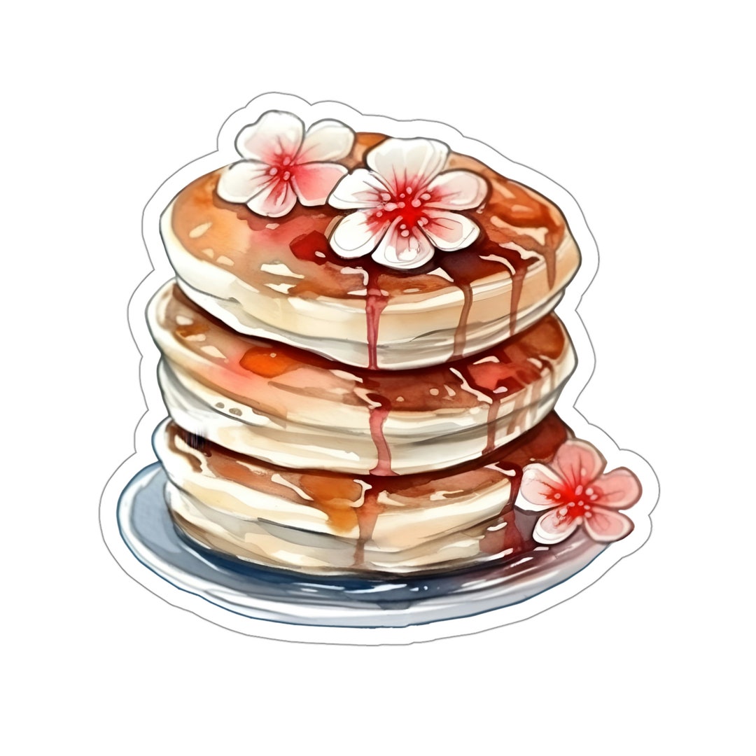 Pancake Sticker, Floral Pancake Sticker, Food Sticker, Breakfast ...