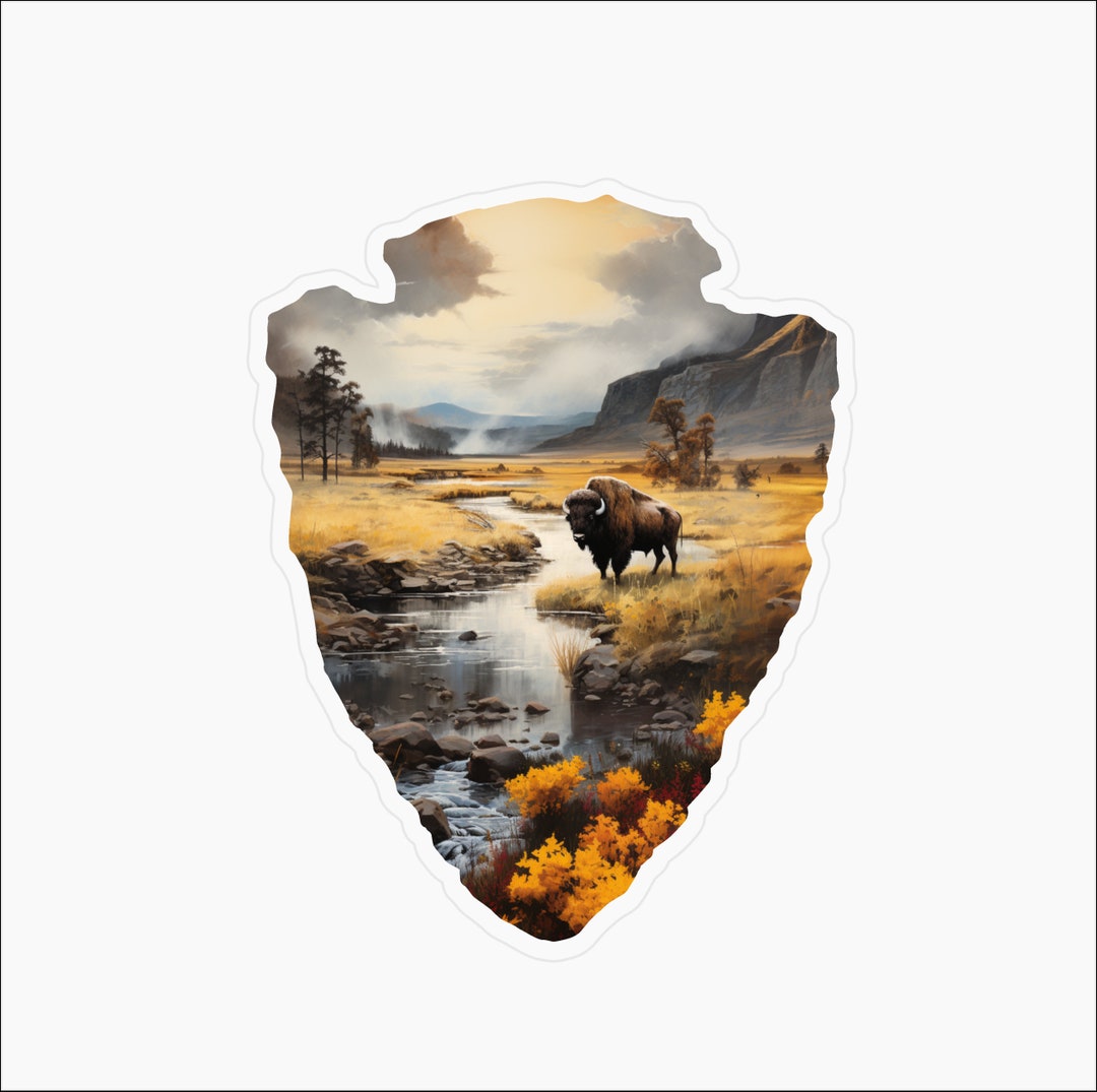 Bison Arrowhead National Park Sticker, Nature Sticker, Park Service ...