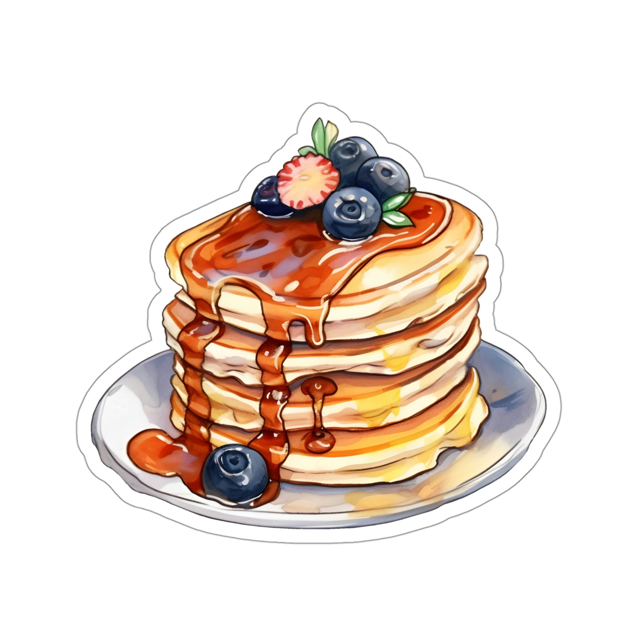 Pancake Sticker, Fruit Pancake Sticker, Food Sticker, Breakfast Sticker ...