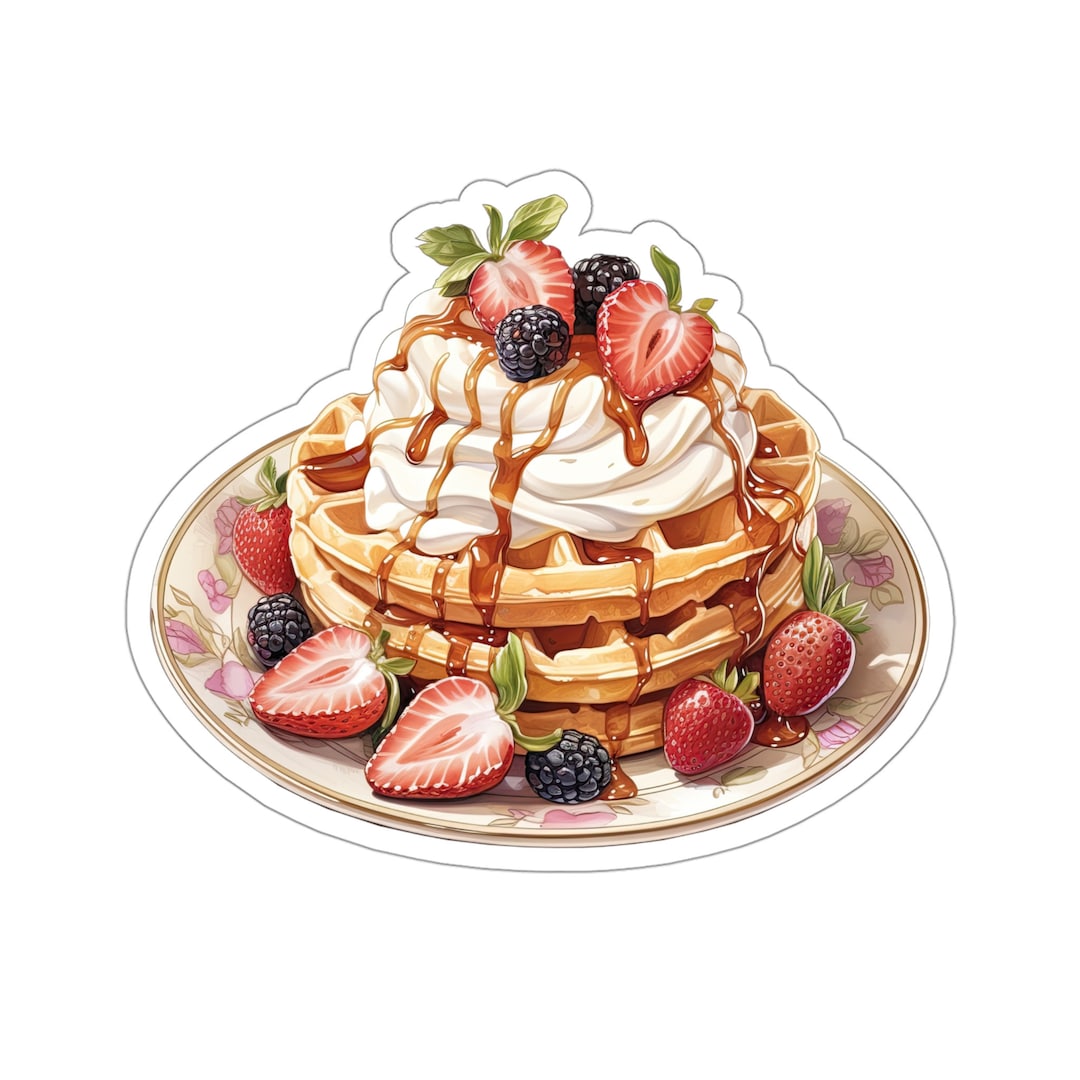 Fruit Waffle Sticker, Waffle Sticker, Breakfast Sticker, Food Sticker ...