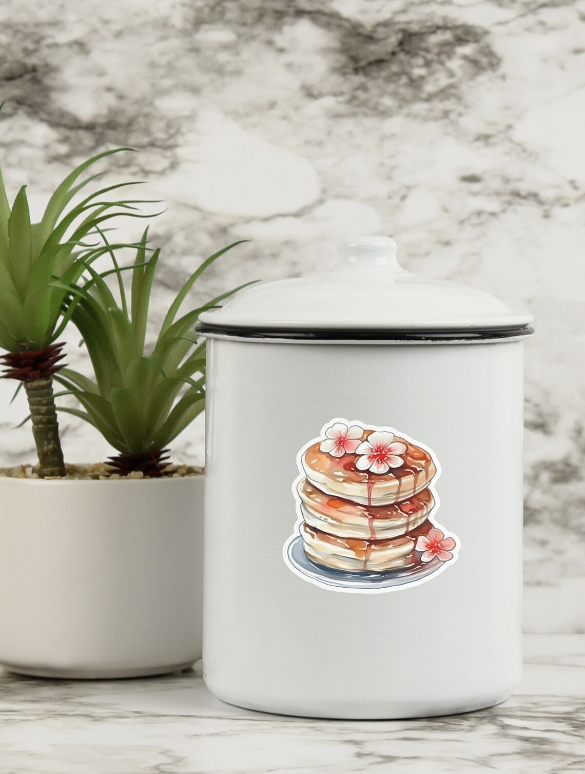 Pancake Sticker Floral Pancake Sticker Food Sticker - Etsy