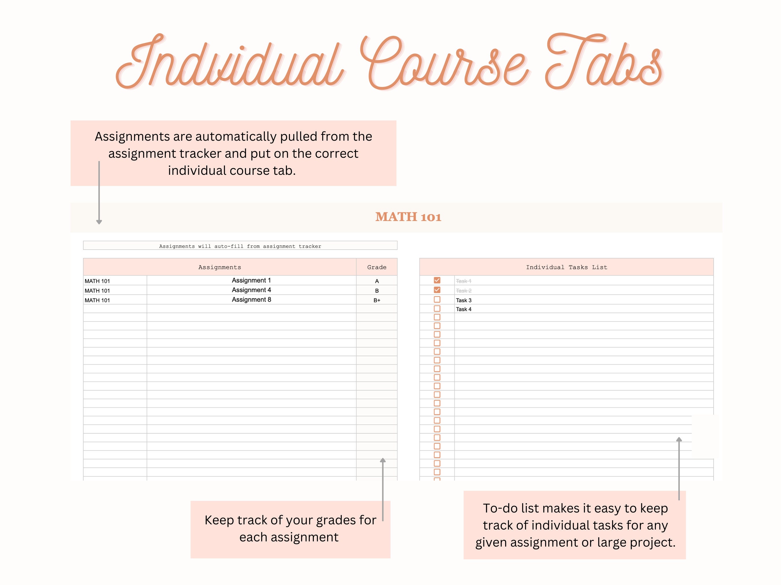 Assignment Tracker for Google Sheets, Student Planner, Academic Planner ...