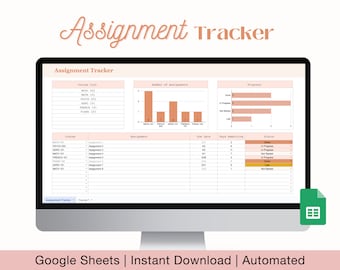Assignment Tracker for Google Sheets, Student Planner, Academic Planner ...