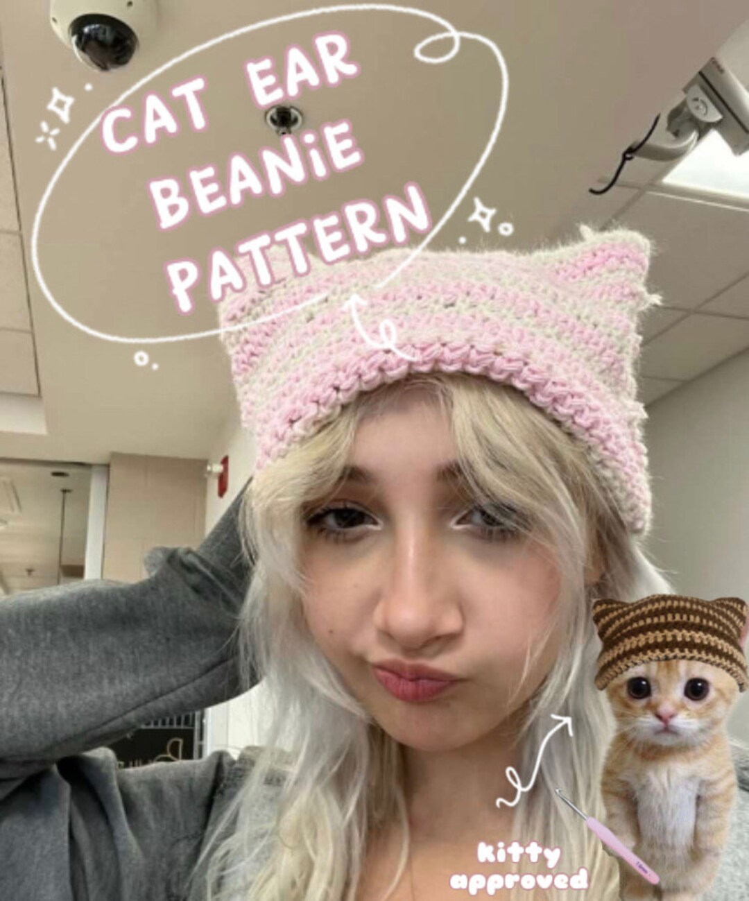 Kitty Cat Hat Pattern - Etsy