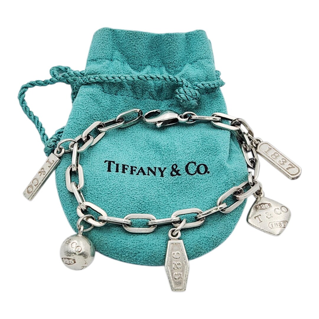 Tiffany & Co. 1837 Elements Sterling Silver Charm Link 6" Bracelet ...
