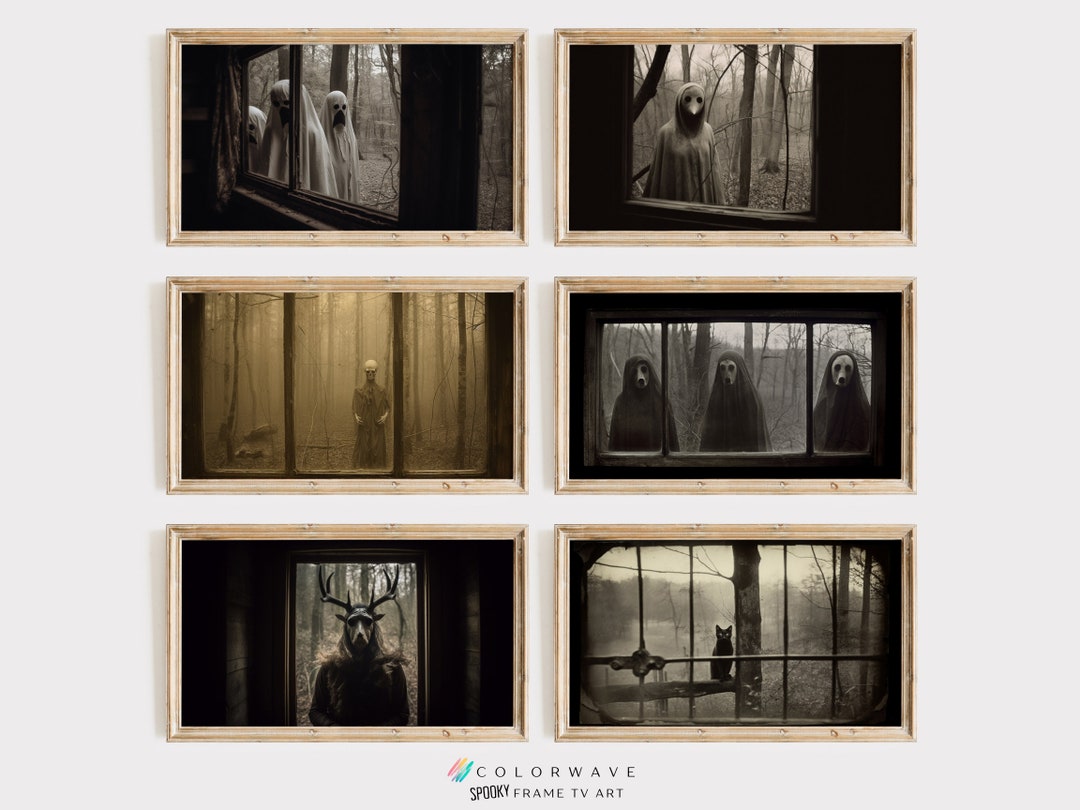 6 Spooky Pagan Window View Frame TV Art Images | Witchy Wall Art ...