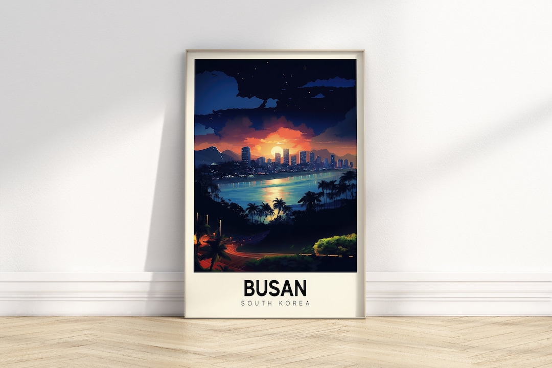 Retro Busan Travel Poster Colorful Retro City Art City Posters Vintage ...