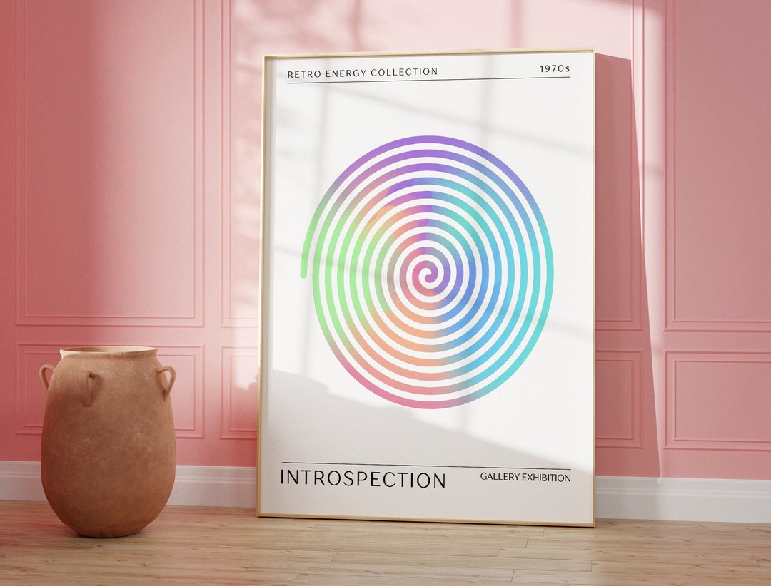 Introspection Retro Energy Print | Modern Gradient Art | Holographic ...