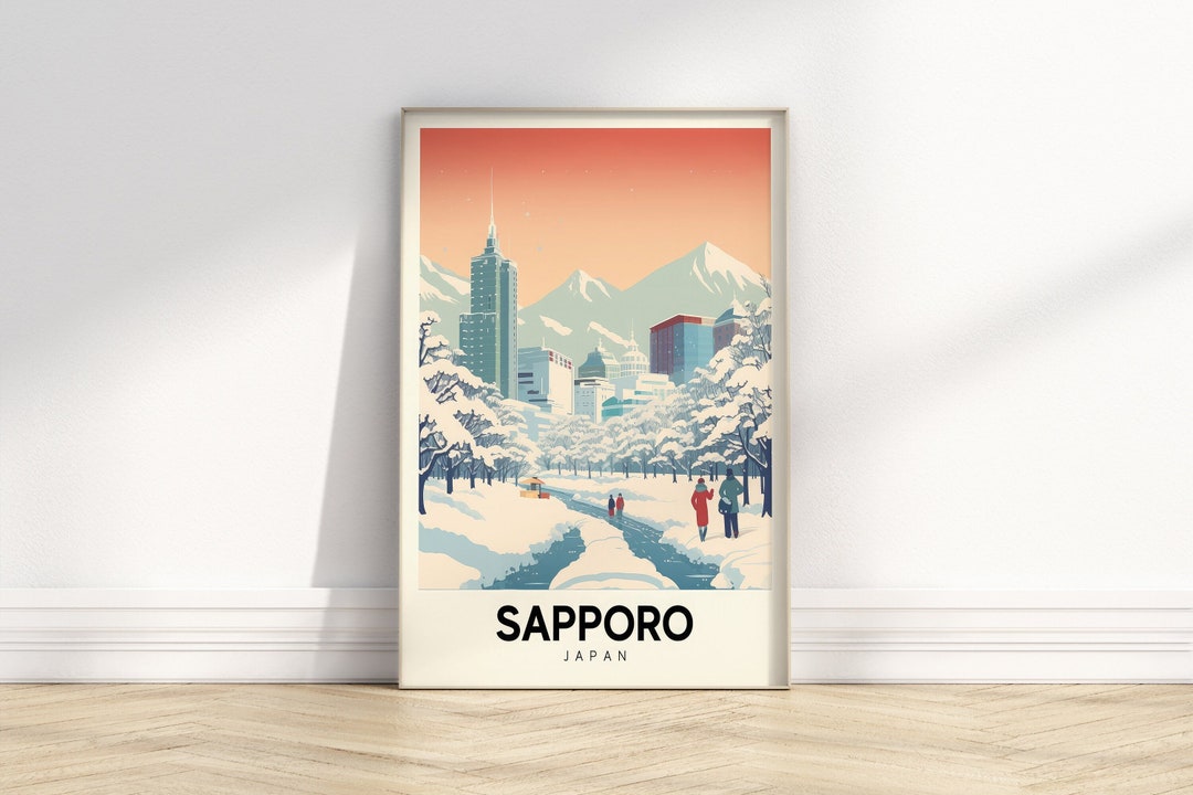 Retro Sapporo Travel Poster | Colorful Retro City Art | Vintage Posters ...
