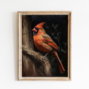 Vintage Cardinal Bird Print | Antique Bird Wall Art | Moody Vintage ...