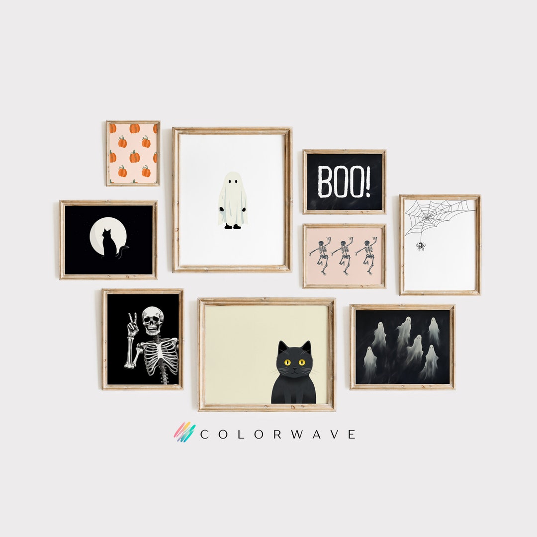 9 Boho Halloween Wall Art Prints | Halloween Decor | Spooky Art ...