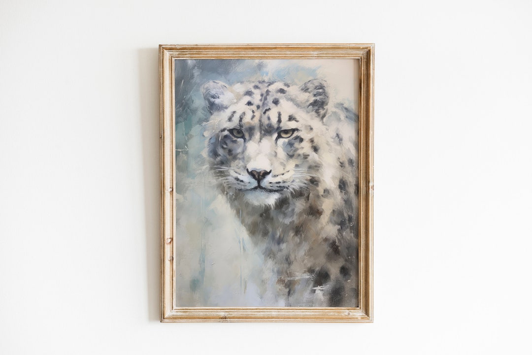 Snow Leopard Vintage Winter Print | Farmhouse Wall Decor | Winter Wall ...