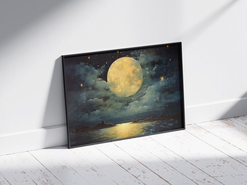 Moonscape Wall Art Print Occult Art Celestial Art Pagan - Etsy