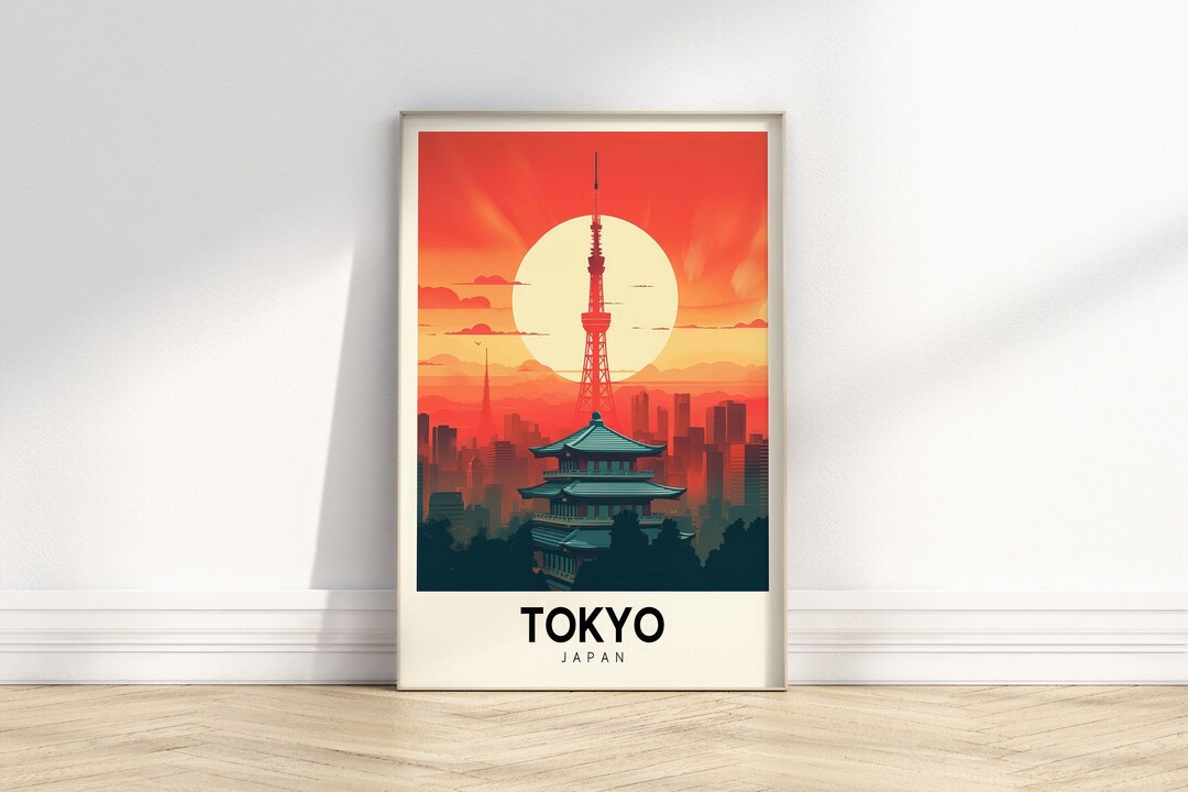 Retro Tokyo Travel Poster | Colorful Retro City Art | Vintage Posters ...