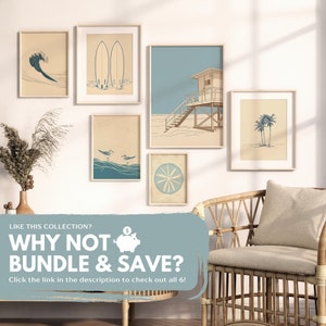 Two Surfboards Beach Art Print | Minimalist Surf Wall Art | Vintage ...