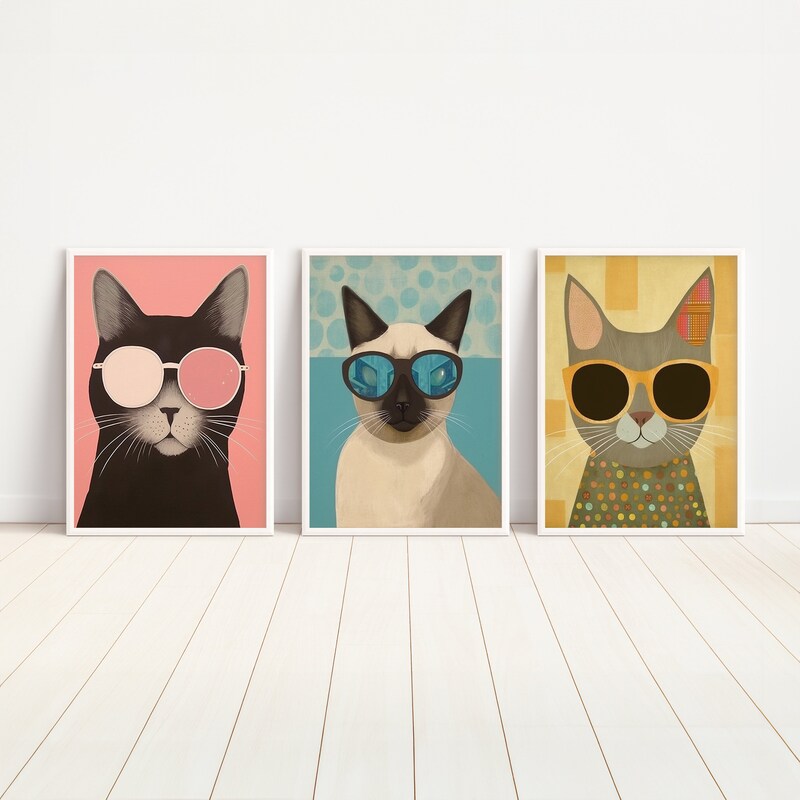 Cat Art Print - Etsy