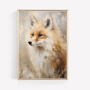 Muted Autumn Fox Fall Print | Neutral Wall Art | Rustic Farmhouse Art ...