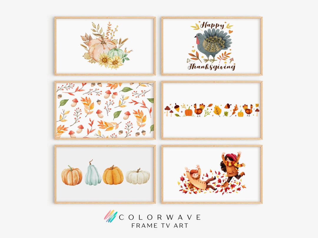 6 Vintage Thanksgiving Frame TV Art Images | Thanksgiving Decor ...