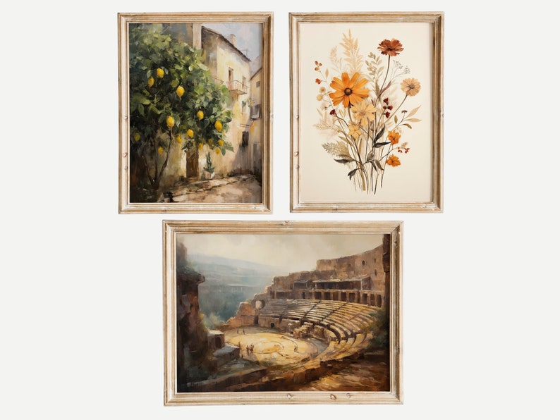 9 Vintage Mediterranean Prints | Rustic Farmhouse Art | Italian Art ...