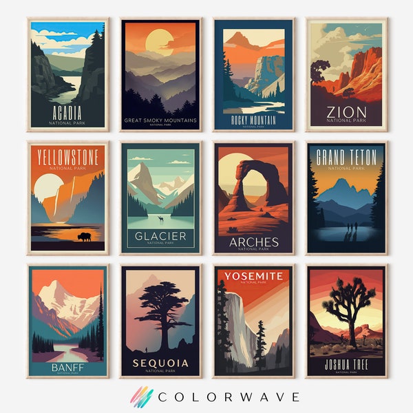 Retro National Park Poster - Etsy