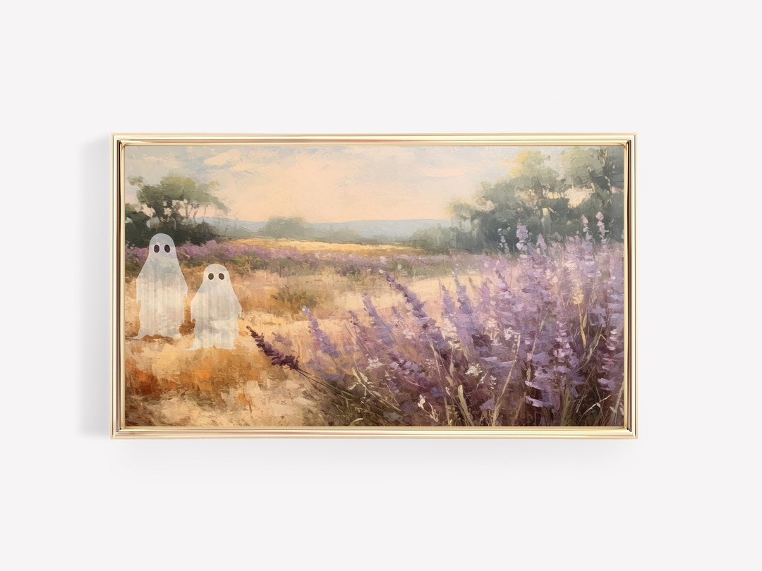 Lavender Field With Ghosts Halloween Frame TV Art | Halloween Decor ...