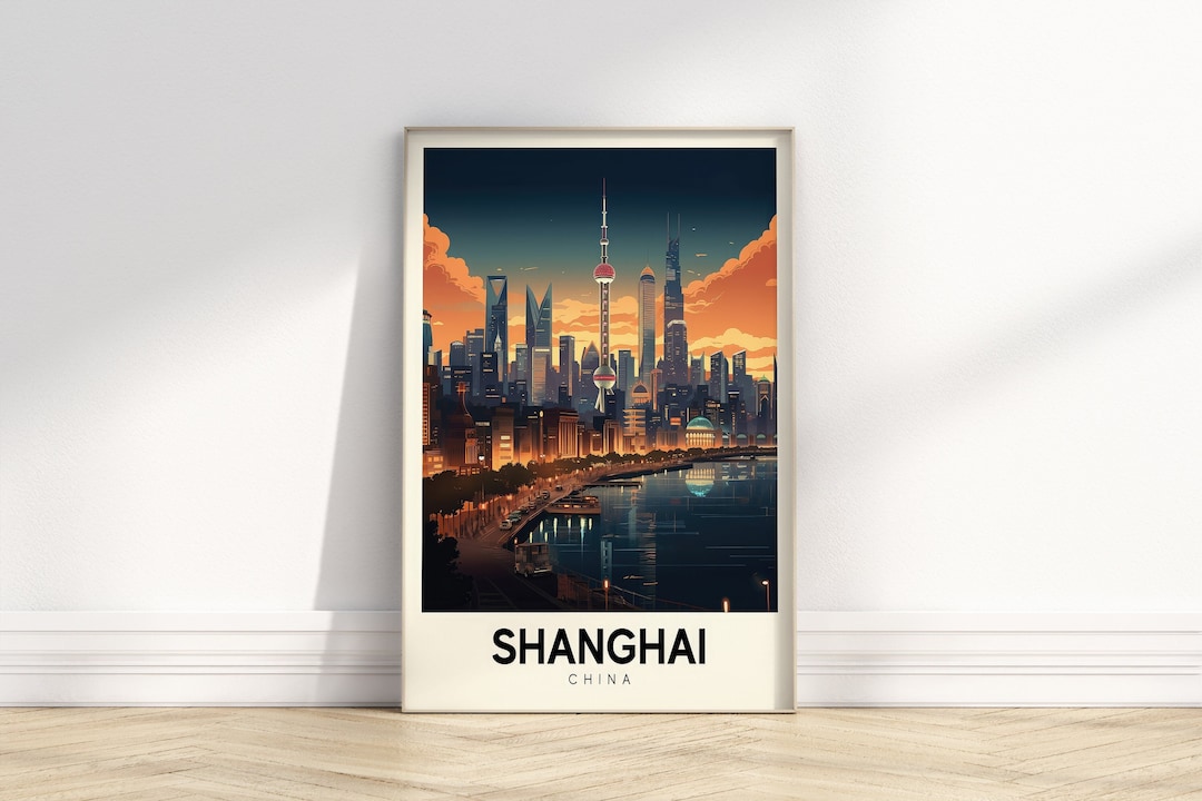Retro Shanghai Travel Poster | Colorful Retro City Art | Vintage ...